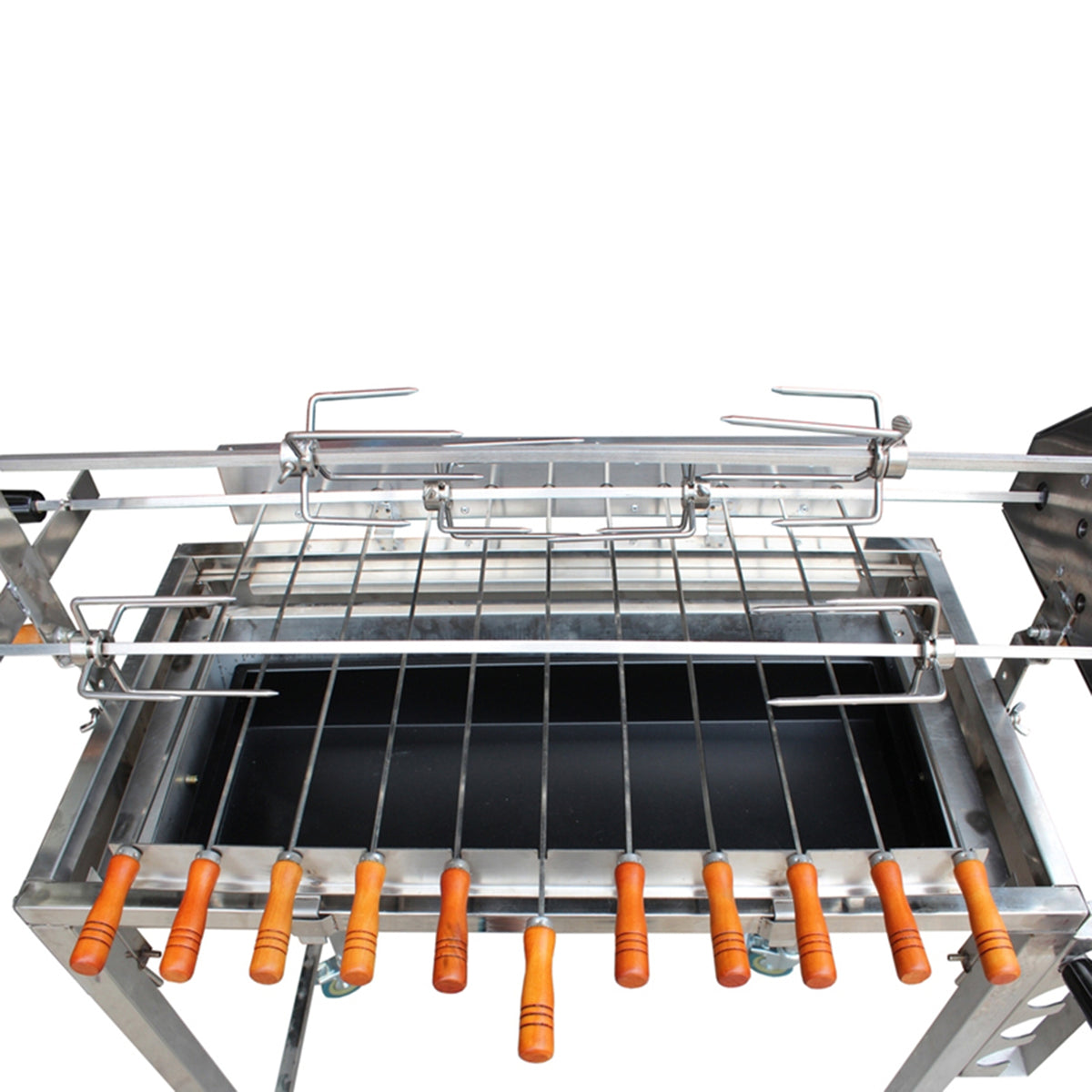 Cyprus Grill NEW with height adjustment Stainless Steel BBQ Spit Rotis ...